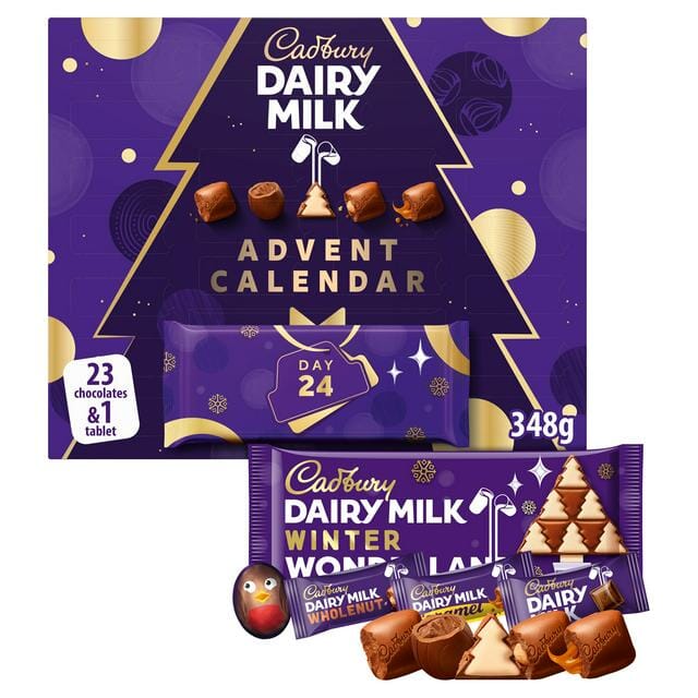 Cadbury Dairy Milk Chocolate Advent Calendar 24 Days of Pure Chocolate Joy Flowers Box London