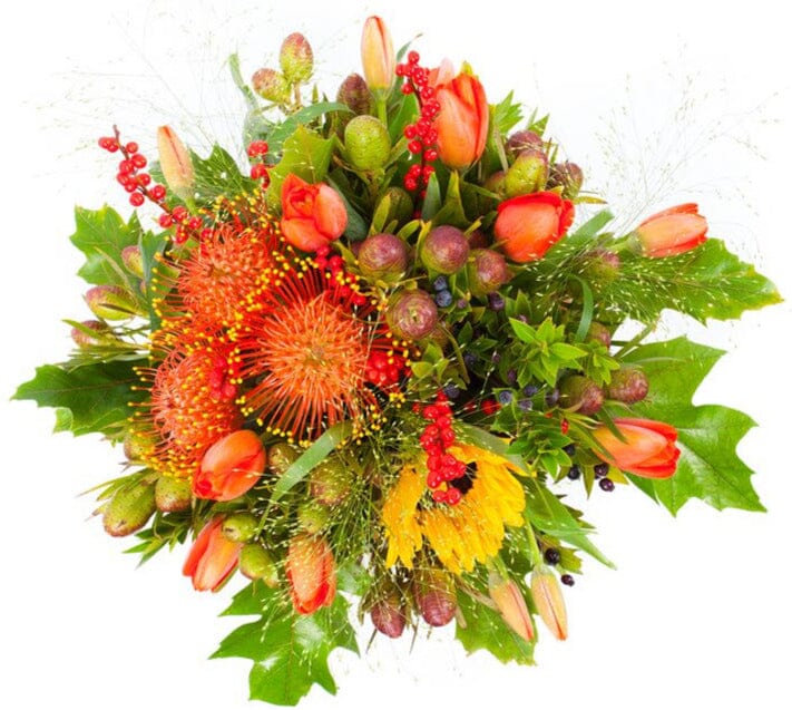 Autumn Blaze and Bloom Bouquet – Warm & Vibrant Seasonal Arrangement ...