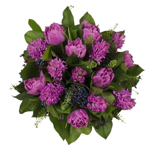 Beauty of Deep Pink Double Tulips with Hyacinth Bouquet | Elegant ...