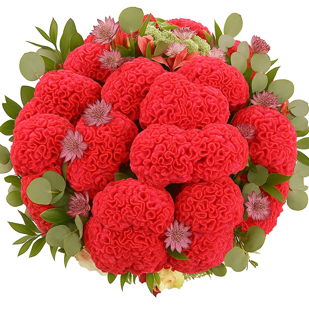 Crimson Celosia Bouquet | Fast UK Delivery by Flowers Box London