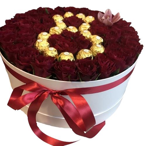 Gorgeous Numbers Box of Roses, Chocolate & Orchids – A Perfect Gift for ...