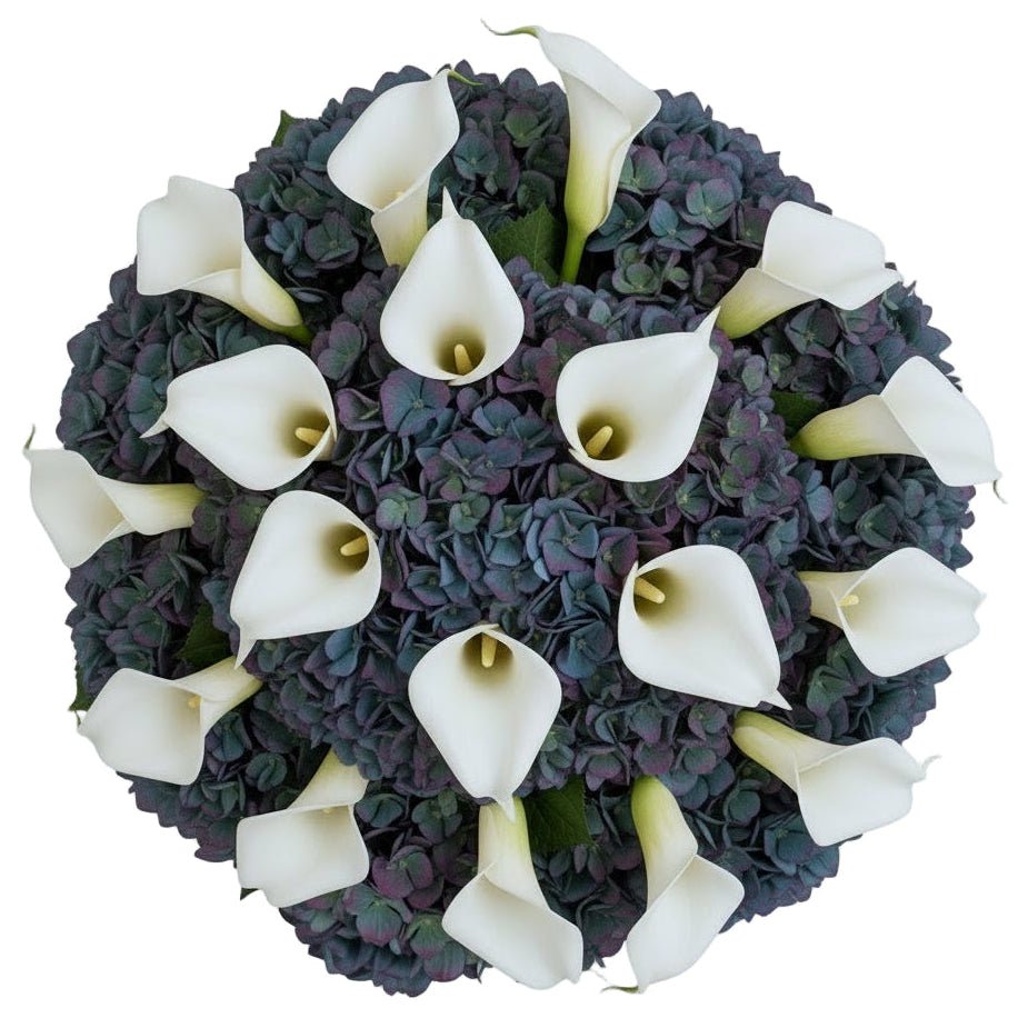 Pimpernel Hydrangea with Calla Lily Bouquet – Flowers Box London