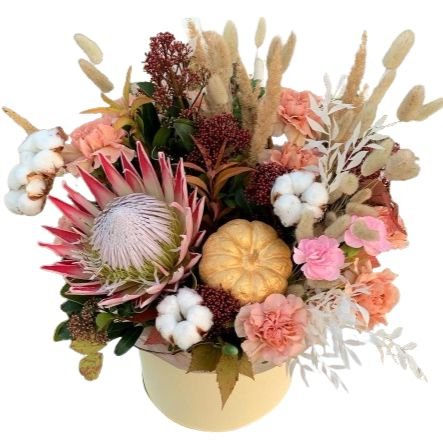 Pretty Exotic Box with Pumpkin – Festive & Unique Floral Gift | Flowers ...