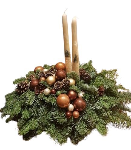 Rustic Brown Baubles and Cones Centerpiece - Elegant Holiday Decor ...