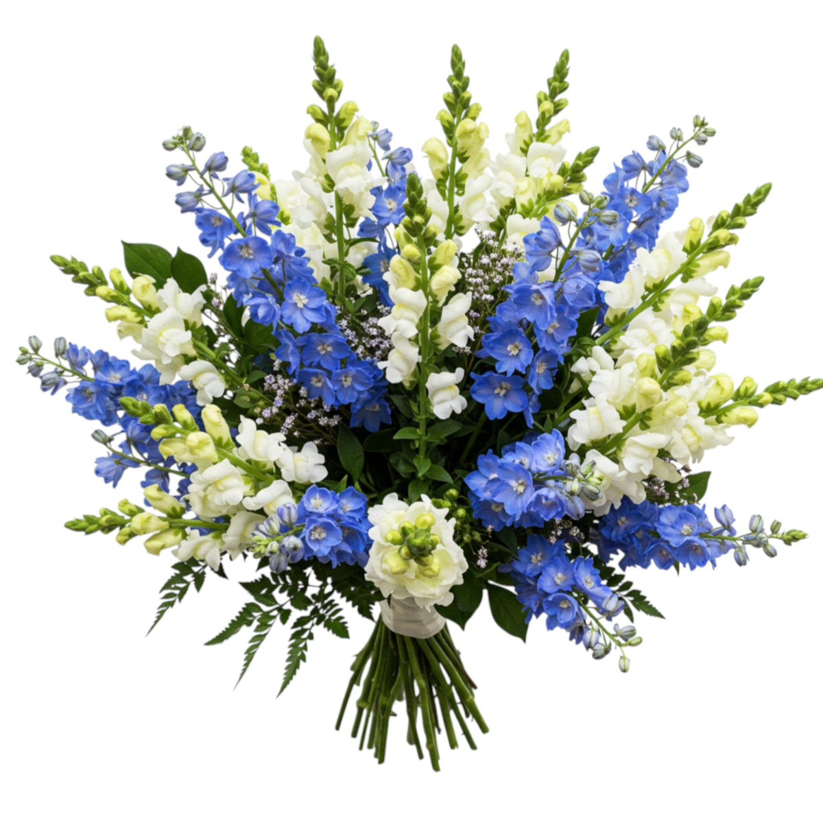 Splendid Bouquet of Blue Delphinium and Snapdragons – Elegant ...
