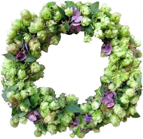 Hops with Purple Door Wreath | Elegant Autumn Decor | Flowers Box London