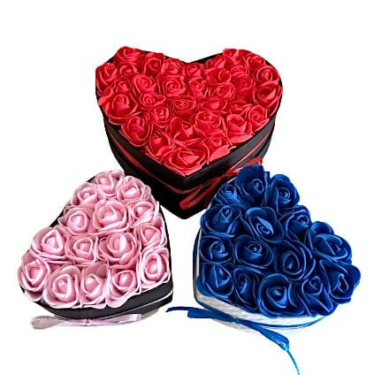 Stunning Set Foam Rose Heart Boxes – Flowers Box London