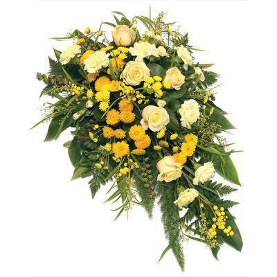 ellow Roses Funeral Spray – Elegant Sympathy Tribute by Flowers Box London